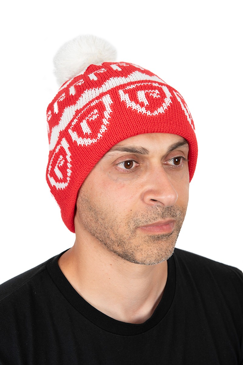 Kapa Fox Rage Red&White Bobble Hat » Spletna ribiška trgovina Trofeja