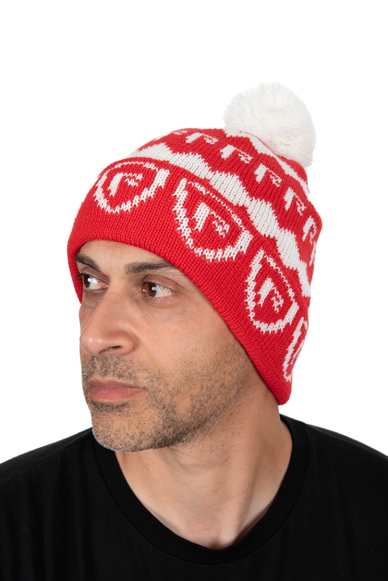 Kapa Fox Rage Red&White Bobble Hat » Spletna ribiška trgovina Trofeja